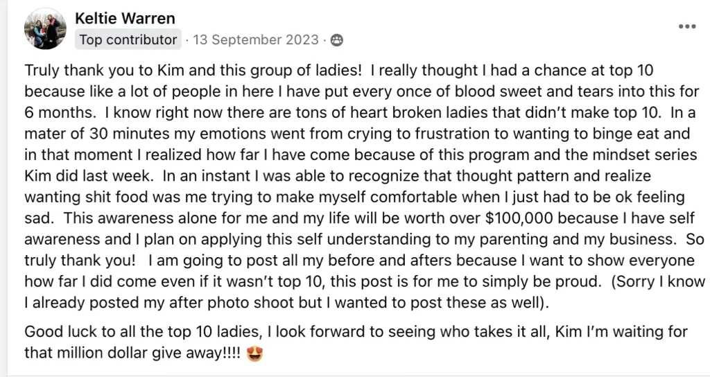 EBM Testimonials - The Sculpted Vegan - Kim Constable